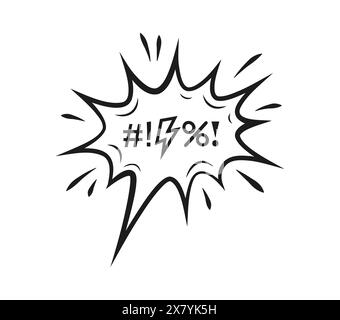 Anger shout with angry symbol bubble as speech. hand draw cartoon or ...