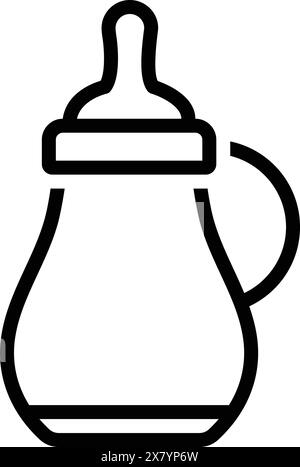 Sippy cup icon logo sign vector outline in black and white color Stock ...