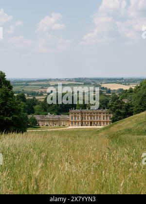 A beautiful summer day at Dyrham Park baroque English country house in ...