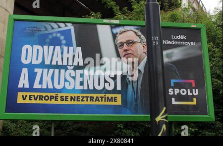 The Together (Spolu) coalition's billboard "COURAGE AND EXPIRIENCE, WE ...