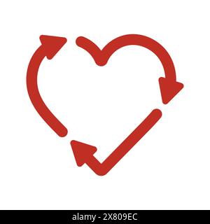 Heart shaped recycling icon on transparent background Stock Vector ...