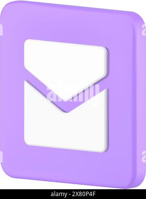 Unread incoming letter email enclosed envelope purple squared displaced ...