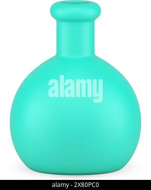 Glass sphere flask, test tube. Experiment sphere vessel with yellow ...