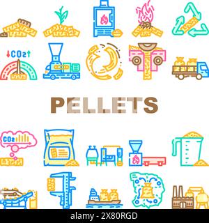wood pellets eco energy icons set vector Stock Vector Image & Art - Alamy
