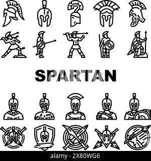 Warrior mascot icons of Spartan and Gladiator soldiers, warrior knight ...
