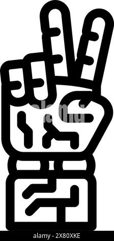 peace robot hand gesture line icon vector illustration Stock Vector ...