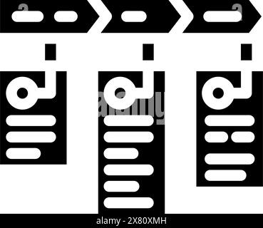 service delivery business process glyph icon vector. service delivery ...