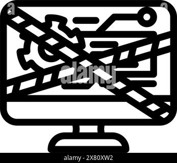 system maintenance analyst line icon vector illustration Stock Vector ...