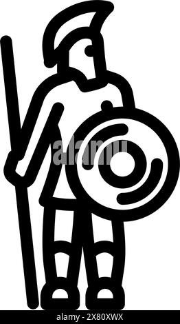 warior ancient soldier line icon vector. warior ancient soldier sign ...
