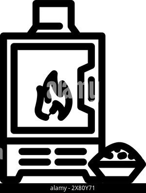 stove wood pellets line icon vector illustration Stock Vector Image ...