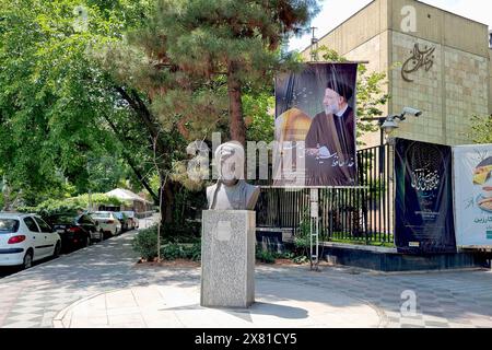Ebrahim Raisi death banner on Sadr Highway in Tehran, Iran. The ...
