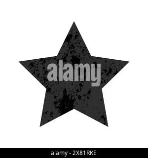 Scratched star. Dark figure with distressed grunge texture isolated on ...