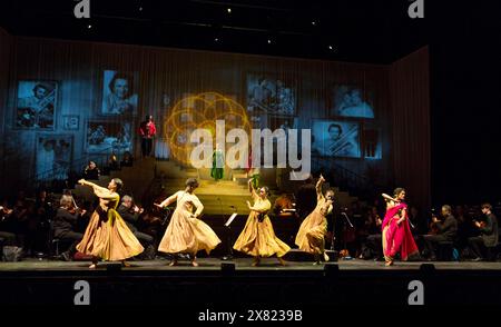 l-r: Aakash Odedra (choreographer), Gauri Diwakar, Sanjukta Sinha ...