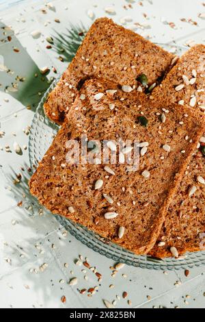 rye bread in a plate on rustic wooden background Stock Photo - Alamy