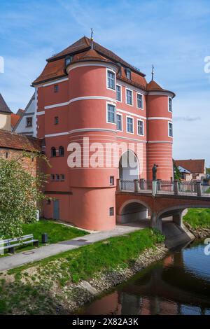 City gate of Donauwoerth (Bavaria, Germany) called Rieder Tor Stock ...