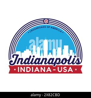 Indianapolis, Indiana, USA logo design template. Vector and ...