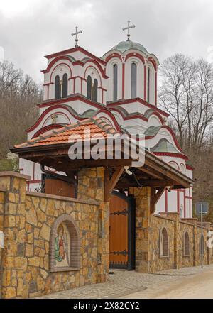 The 14th-century Serbian Orthodox Tumane Monastery in Golubac, Serbia ...