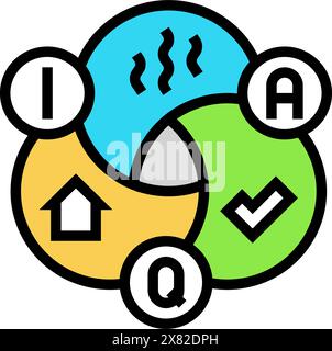 IAQ - Indoor Air Quality. Ventilation system. Vector stock illustration ...