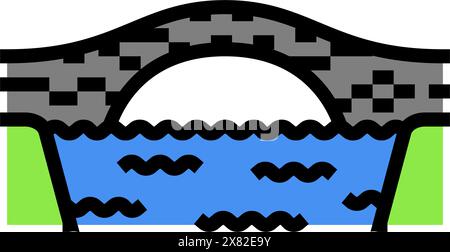 box girder bridge color icon vector. box girder bridge sign. isolated ...