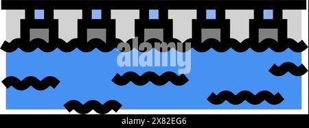 floating bridge color icon vector illustration Stock Vector Image & Art ...