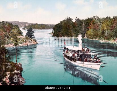 The "Captain Visger" in Lost Channel, Thousand Islands ca. 1901 Stock ...