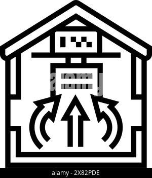 return air ventilation line icon vector. return air ventilation sign ...