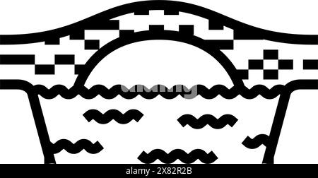 box girder bridge line icon vector. box girder bridge sign. isolated ...