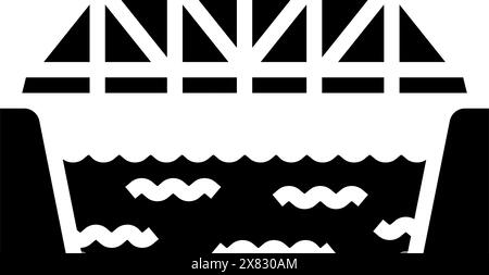 truss bridge glyph icon vector. truss bridge sign. isolated symbol ...