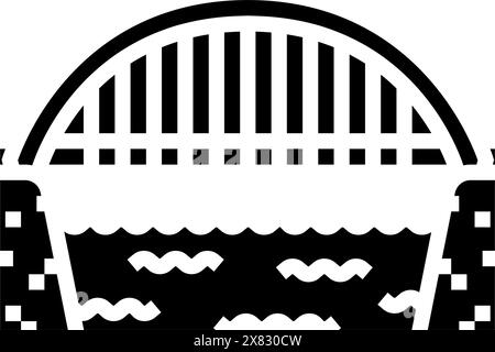 bowstring bridge glyph icon vector. bowstring bridge sign. isolated ...