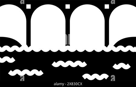 viaduct bridge glyph icon vector. viaduct bridge sign. isolated symbol ...
