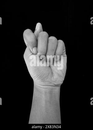 Fig Sign Hand Gesture, Black and White Photography Stock Photo - Alamy