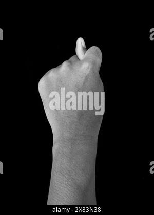 Fig sign, thumb gesture arm, hand symbol signal finger background. Hold ...