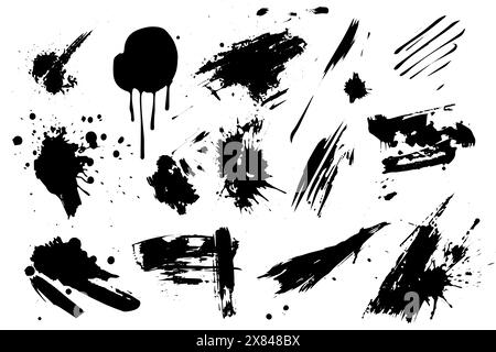 Handcrafted Elements Collection: Ink Splatter Sketch Styles and ...