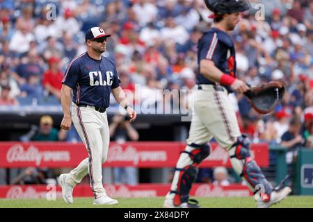 Cleveland Guardians manager Stephen Vogt talks with press before a ...