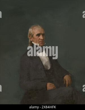 Portrait of president James Polk. James Knox Polk (1795 – 1849) was the ...