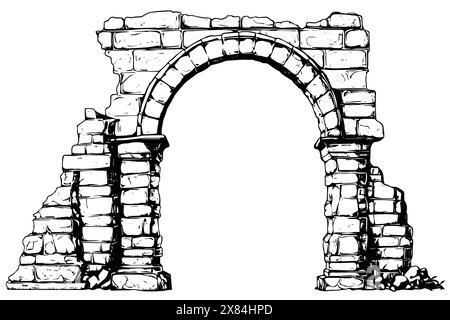 Greek column, architecture arch, roman pillar, doorway, archway vector ...