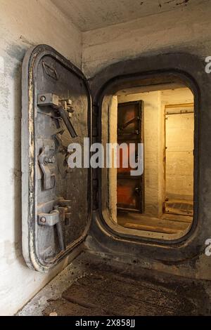 Metal door inside a WW2 bunker Stock Photo - Alamy