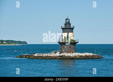 Orient Point Light. Plum Gut, Long Island, New York, USA Stock Photo ...