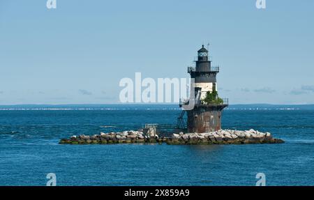 Orient Point Light. Plum Gut, Long Island, New York, USA Stock Photo ...