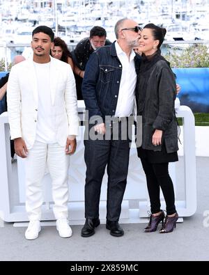Iago Xavier, Karim Aïnouz, Nataly Rocha Photocall of the film "Motel ...