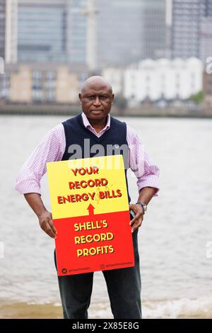 21st May 2024. North Greenwich, London, UK. Protest at the Shell AGM ...