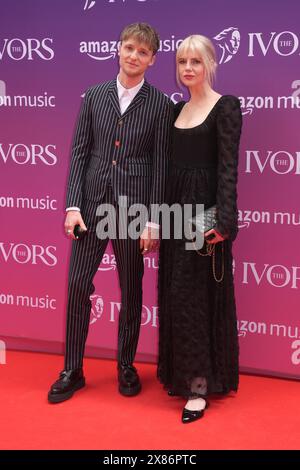Murdo Mitchell and Lucy Boynton arrive at the Ivor Novello Awards at ...