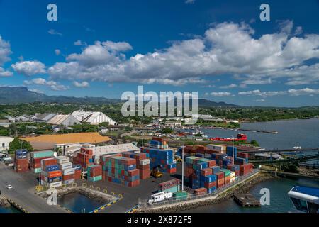 The shipping container port in Lautoka, Fiji, South Pacific Stock Photo ...