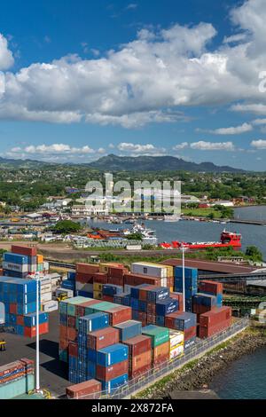 The shipping container port in Lautoka, Fiji, South Pacific Stock Photo ...
