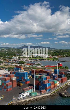 The shipping container port in Lautoka, Fiji, South Pacific Stock Photo ...