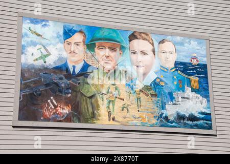 WWII mural in downtown Summerside, Prince Edward Island, Canada Stock ...