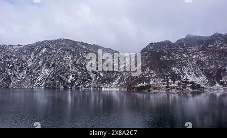 View of Tsomgo Lake, also known as Tsongmo Lake or Changgu Lake, is a ...