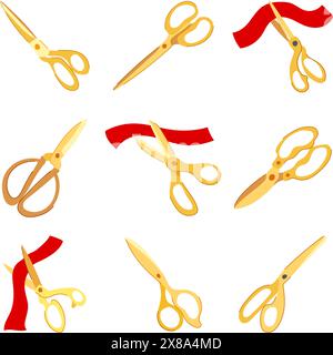 gold scissor set cartoon vector illustration Stock Vector Image & Art ...