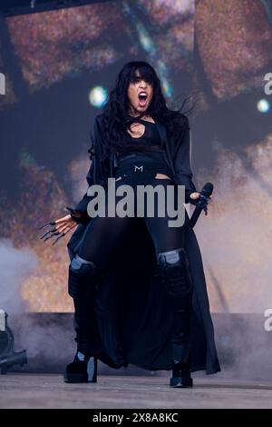 Jelling, Denmark. 25th May, 2024. The Swedish singer Loreen performs a ...