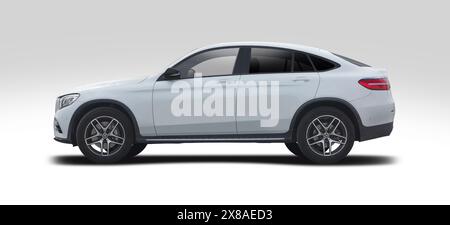 Mercedes-Benz GLE Coupe AMG SUV car side view isolated on white ...